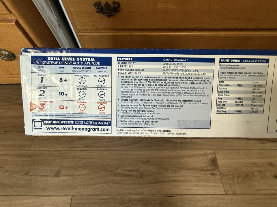 Revell USS Enterprise CVN-65 Aircraft Carrier 1:400 Scale Model Kit ...