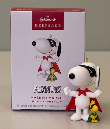 Hallmark 2025 Peanuts MASKED MARVEL Spotlight On Snoopy 28th Ornament ...