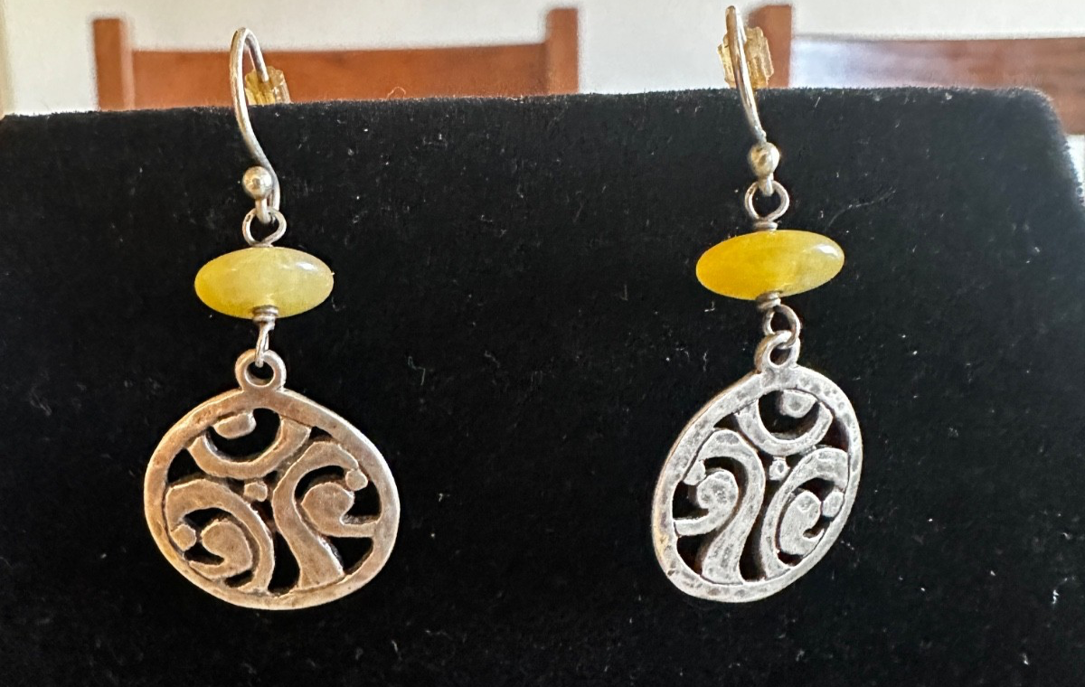 Silpada Sterling Silver Hammered Serpentine Yellow Quartz Earrings | eBay