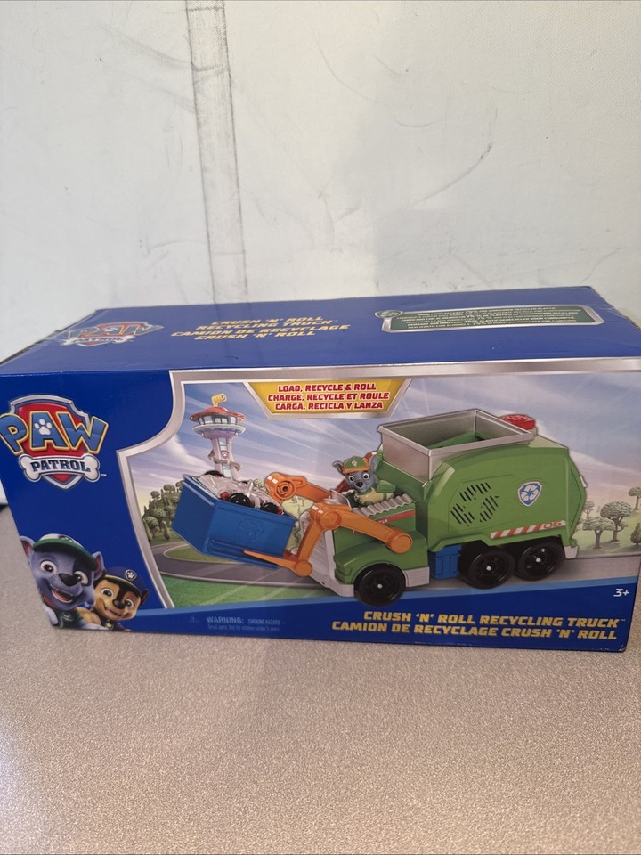 Paw Patrol: Crush N’ Roll Recycling Truck with Rocky Action Figure ...