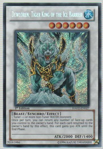 Yugioh! LP Dewloren, Tiger King of the Ice Barrier - HA02-EN027 ...