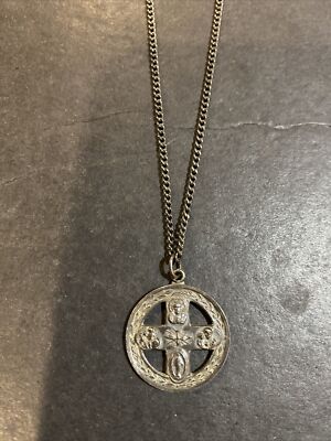 Vintage Catholic Religious Holy Medal 925 STERLING SILVER SCAPULAR ...