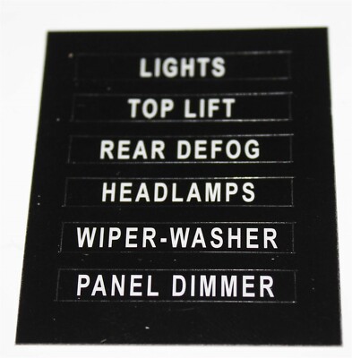 NEW 1970-74 Mopar E-Body Dash Switch Labels | eBay