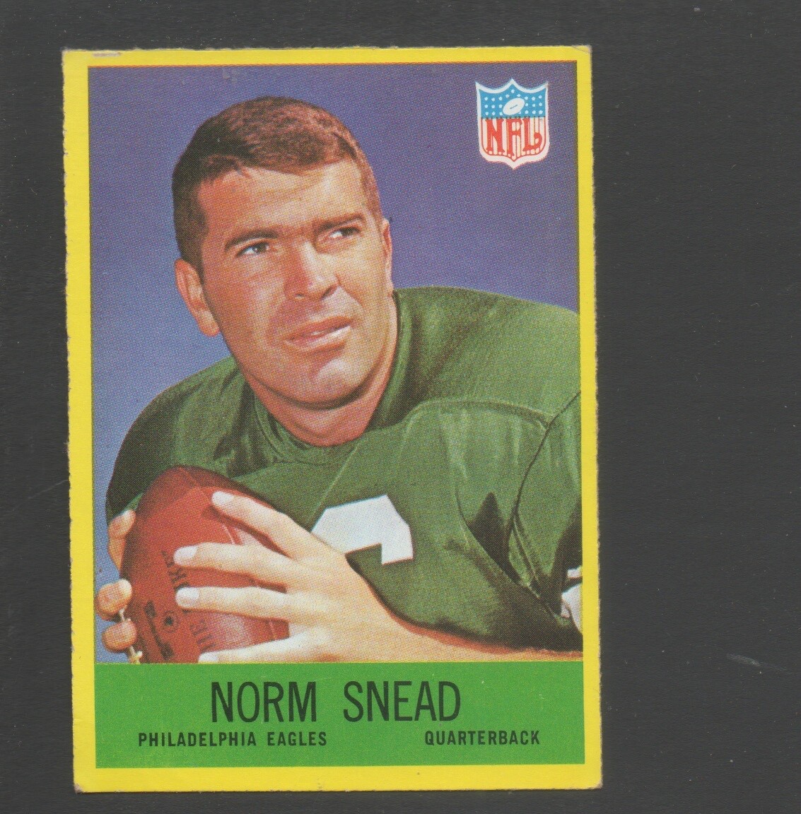 1967 Philadelphia Football Card #142 Norm Snead-Philadelphia Eagles Ex ...