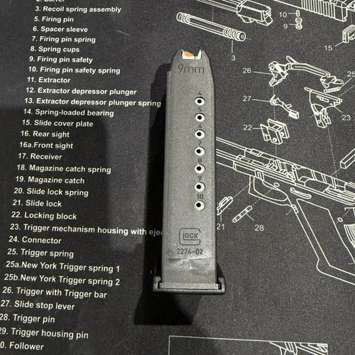 Mag Glock 19 Factory OEM 9mm 10 Round Black Magazine Clip Clips ...