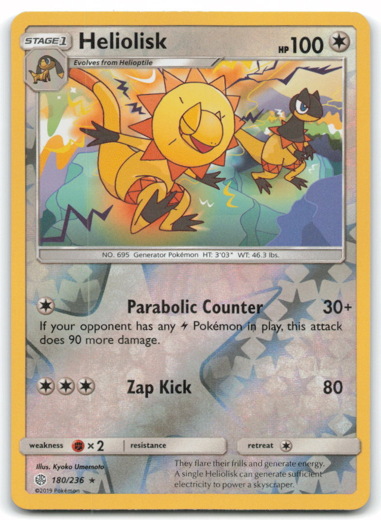 Heliolisk #180/236 SM: Cosmic Eclipse Rare Reverse Holo - LP - Pokemon ...
