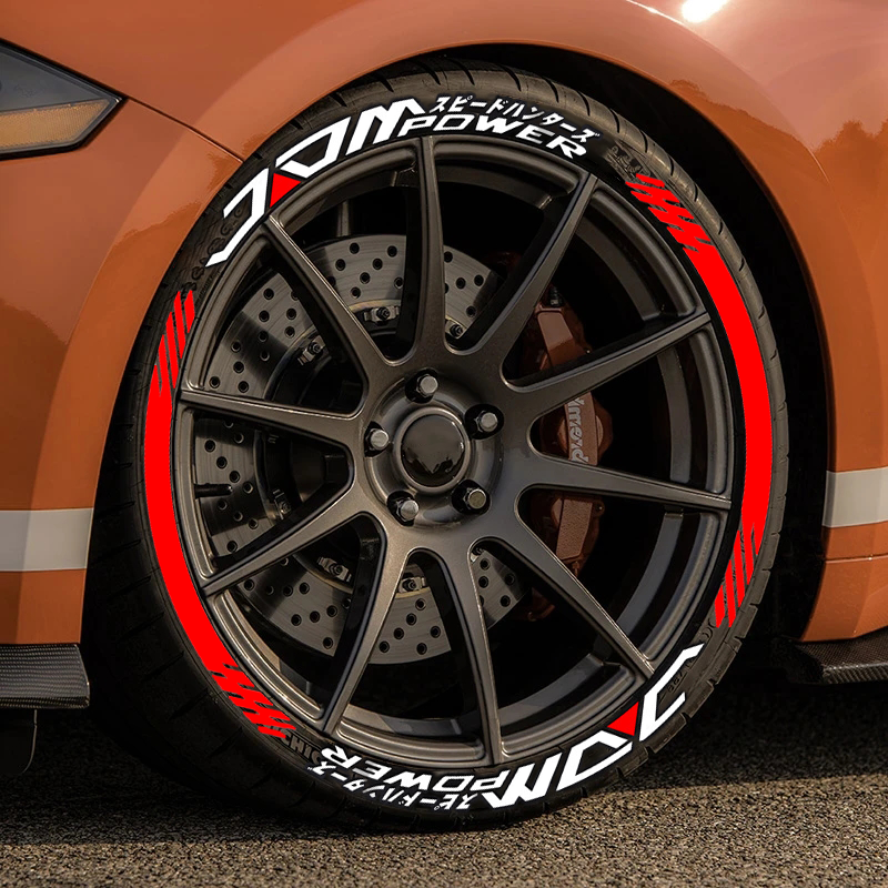 Rubber Tire Lettering Sticker JDM 1.25'' 15''-24'' Waterproof Letters ...