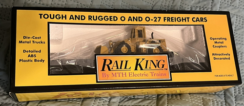 O Scale MTH Rail King Construction Flat Car w/ Ertl Front End Loader ...