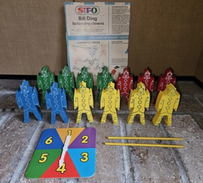 Lot of 13 Sifo Bill Ding Jr Balancing Clowns Colorful Wood Toys ...