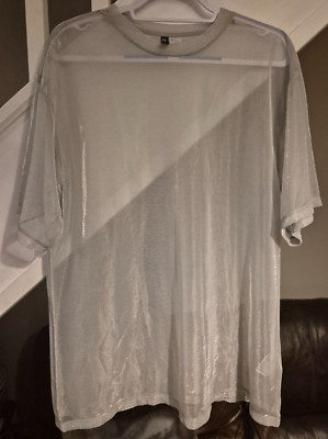 H&Mdivided womens silver see through party top. size M (box3.165) | eBay UK
