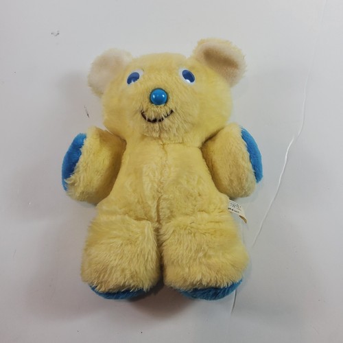 Vintage Eden Bear Plush Stuffed Animal Yellow Blue Googly Eyes | eBay