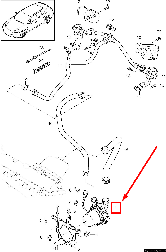 PORSCHE CAYENNE 92A Secondary Air Pump 95860510400 958.605.104.00 NEW ...