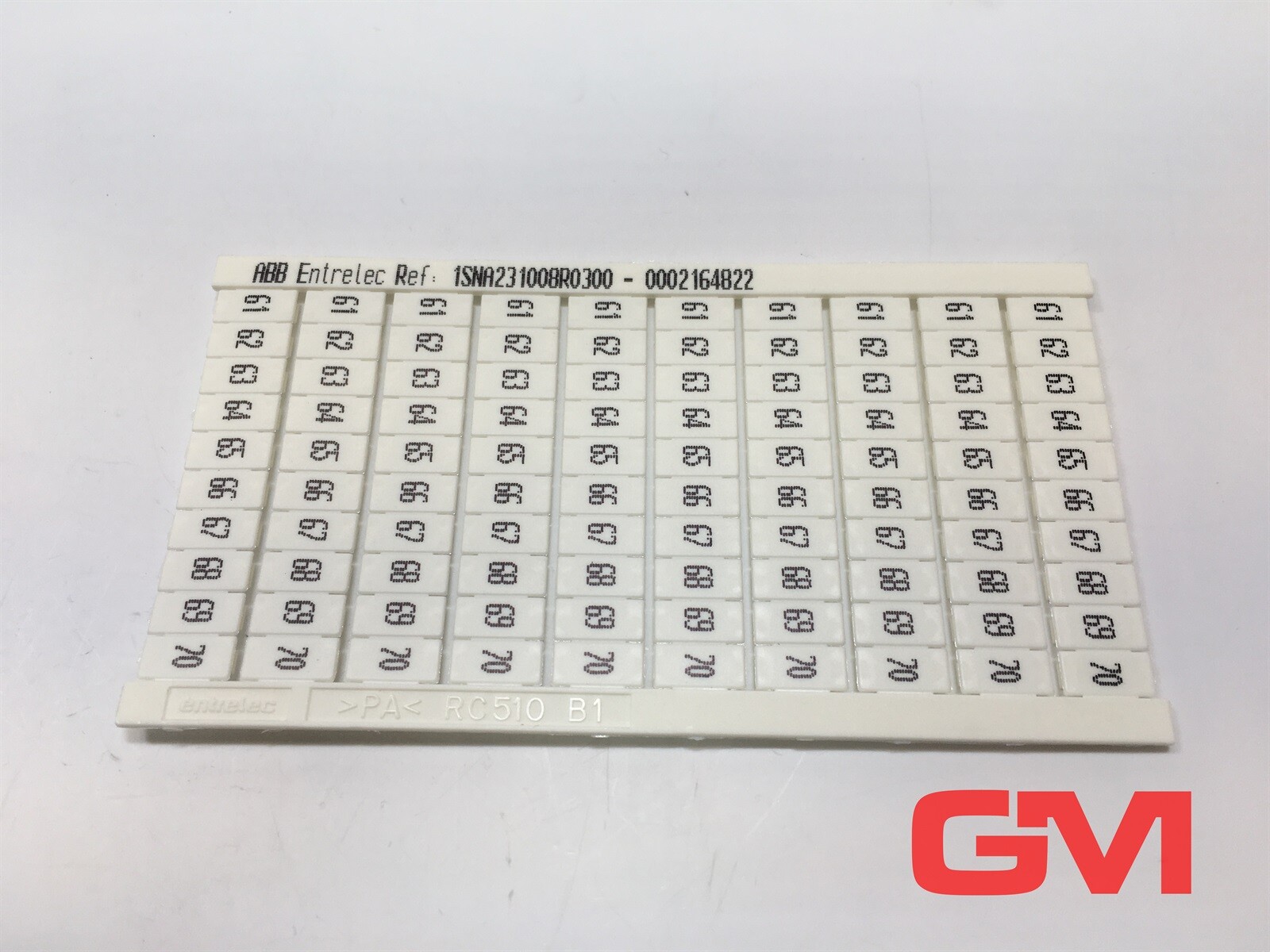 Abb Entrelec Marker Card 1Sna231008R0300 - 002164822 Rc510 61-70 | eBay UK