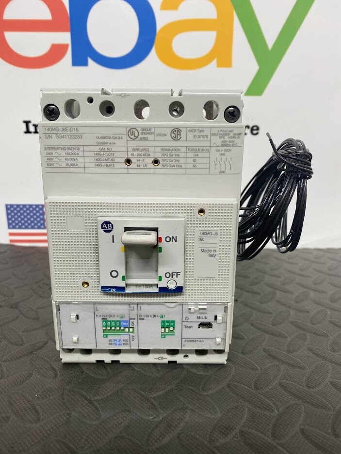 Allen Bradley Breaker 140MG-J8E-D15 3 Pole Unit 480V-600V 50/60Hz | eBay
