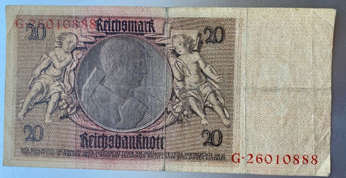 1929 20 Reichsmark Germany Vintage Paper Money Old Banknote Currency ...