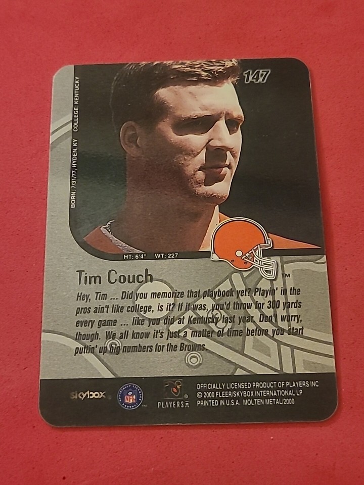2000 Tim Couch ROOKIE RC Skybox Molten Metal #247 | eBay