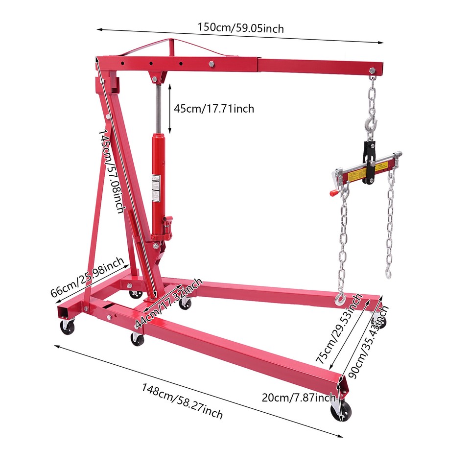 Engine Hoist & Leveler Cherry Picker Folding Hydraulic Crane Lift Tools ...