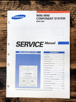 Samsung MAX-440 Stereo Service Manual *Original* | eBay