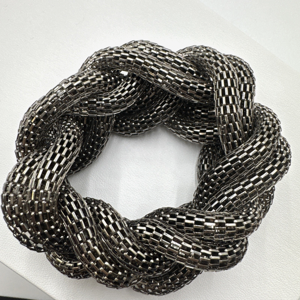 Vintage Big Chunky Tasha Bracelet Bold Braid Chainmail Weave Tube Twist ...