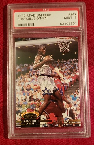SHAQUILLE O'NEAL 1992 Stadium Club Rookie Card RC #247 PSA 9 MINT | eBay