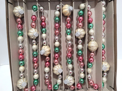 Thanksgiving Fall CHRISTOPHER RADKO Shiny Brite GLASS GARLAND Pumpkin ...