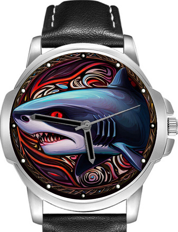 Red Eyed Shark Predator Unique Art Stylish Rare Quality Wrist Watch ...