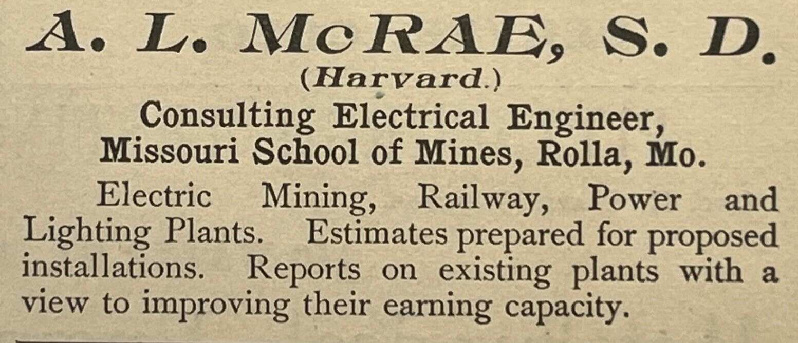 Rolla Missouri Vintage Print Ad Missouri School Of Mines Austin Lee ...