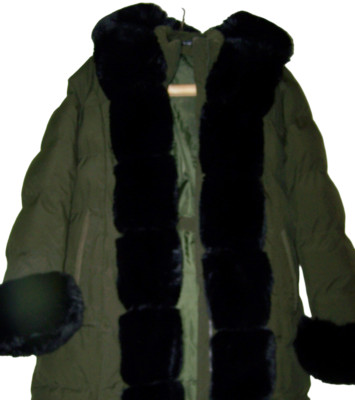 Shein Puffer Winter Coat Avocado Green/Black XL | eBay