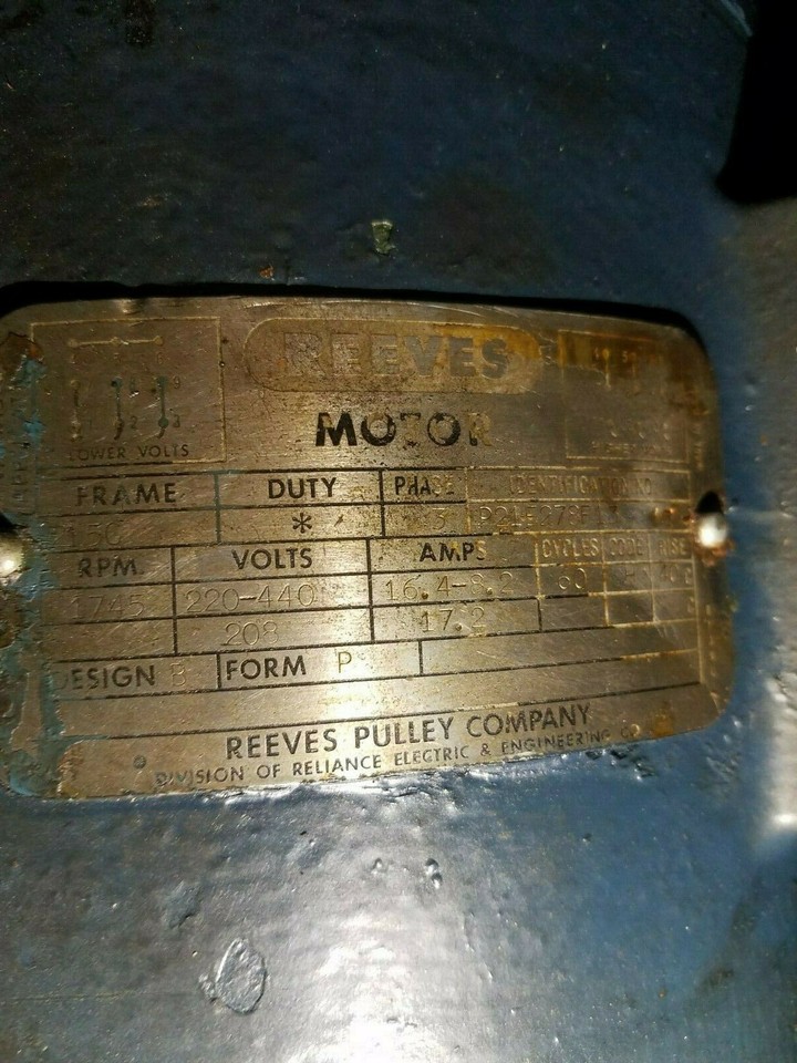 Reeves Variable Speed Drive Motor | eBay