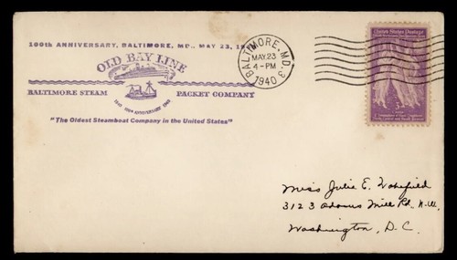 OLD BAY LINE Baltimore 100th Anniversary 1940 Cover | eBay
