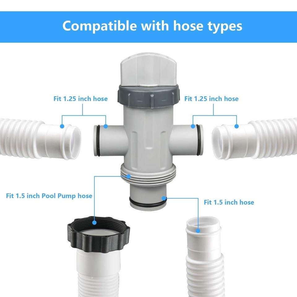 Dual Split Hose Plunger Valve with 3 Zip Ties for Intex Pool hoses ...