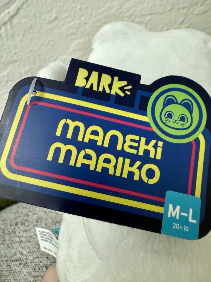 Bark Box Dog Toy Maneki Mariko Anime White Cat Squeak Plush Medium ...