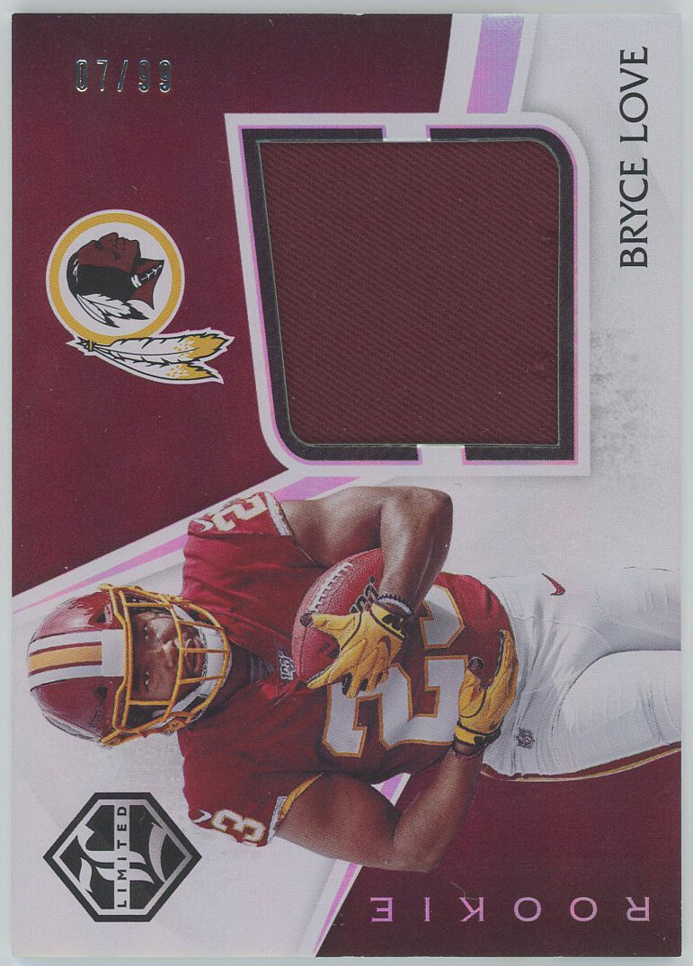 2019 Limited Rookie Jumbo Jerseys #RJJ-14 Bryce Love Redskins RC 07/99 ...