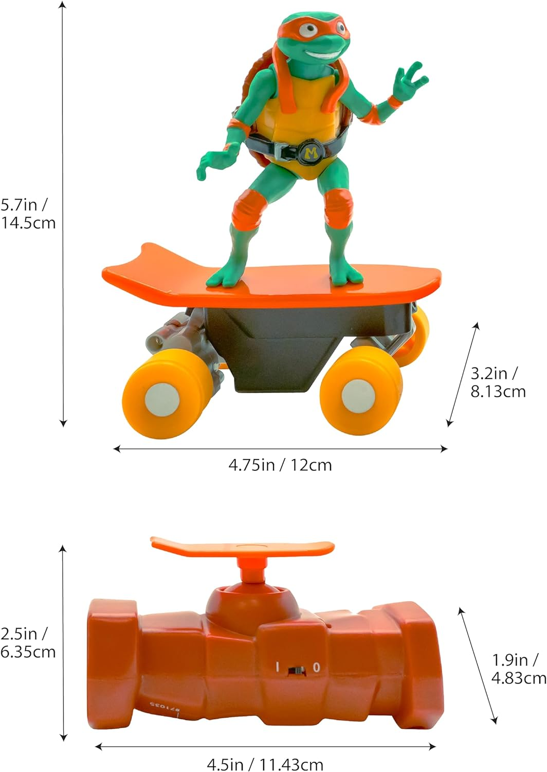 Teenage Mutant Ninja Turtles Half Pipe RC, Michelangelo Movie Edition ...