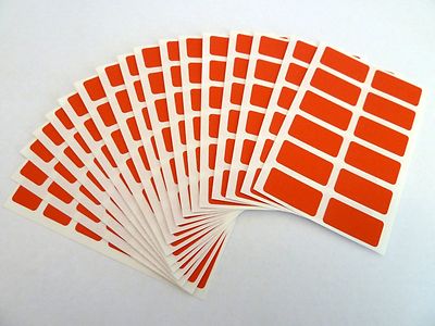 200 Labels, 25x12mm Rectangle,Matt Red ,Self Adhesive Colour Code ...