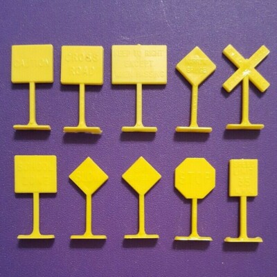 1950 Yellow Mini Traffic Signs (Set of 10) VINTAGE CRACKER JACK PRIZES ...
