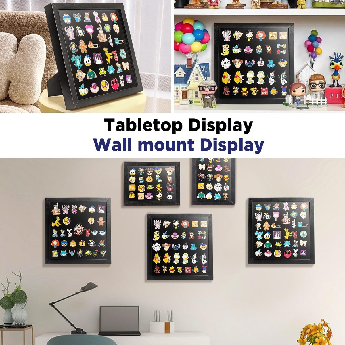 Collectible Pin Storage 2 Pack Enamel Pin Display Cases - 11x8 Inch ...