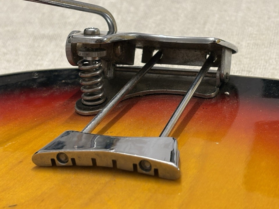 Vintage Guitar Tremolo Tailpiece + Strap Nut Univox Aria Conrad Lyle ...