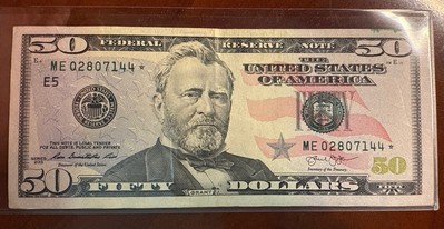 $50 STAR NOTE FIFTY Dollar Bill Series 2013 Low Serial Number Crispy | eBay