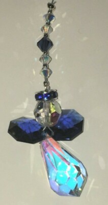 “Thin Blue Line” Angel 2.0 with blue halo and blue wings, clear ab body ...