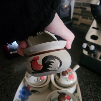 Thai Rooster Vintage Design Ceramic Condiment Table Set-Handcrafted ...