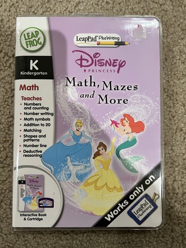 Leap Frog LeapPad Plus Writing Disney Princess Math Mazes Cartridge and ...