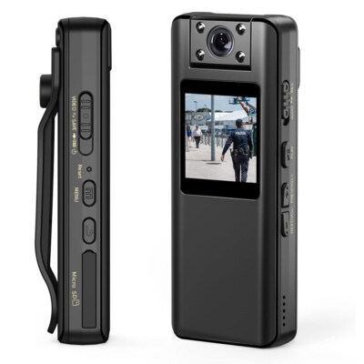 BOBLOV Mini Body Camera 180° Rotatable Lens 1080P HD 64G Video Camera ...