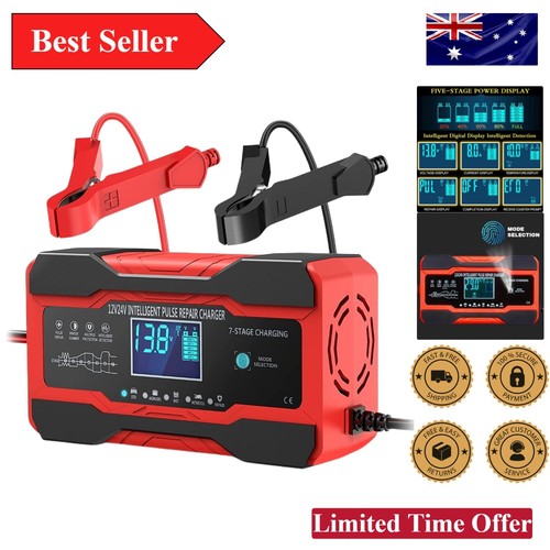 Compact Smart Car Battery Charger 10A: Automatic Trickle Charge ...