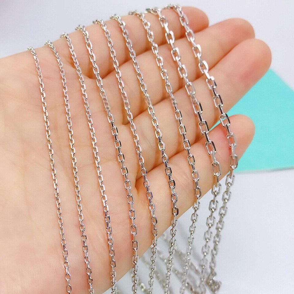 Pure Pt950 Platinum 950 Chain 1.2mm Lucky O Link Necklace 2.7-2.9g 17.9inch | eBay