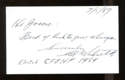 Ed Widseth Signed Index Card 3x5 Autographed CFHOF Minnesota Gophers ...