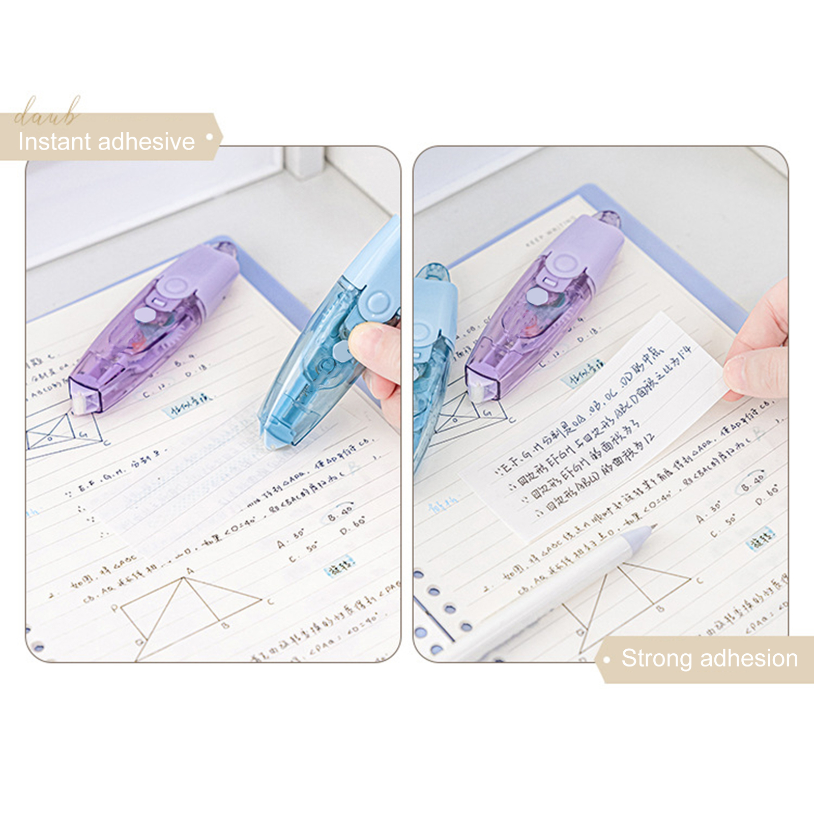 Stick Roller Transparent Sticky Paper Notebook Glue Pen Honeycomb Print ...
