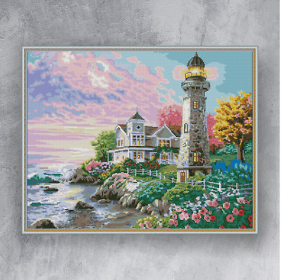 LIGHTHOUSE - Counted cross stitch kit (with DMC threads) | eBay UK