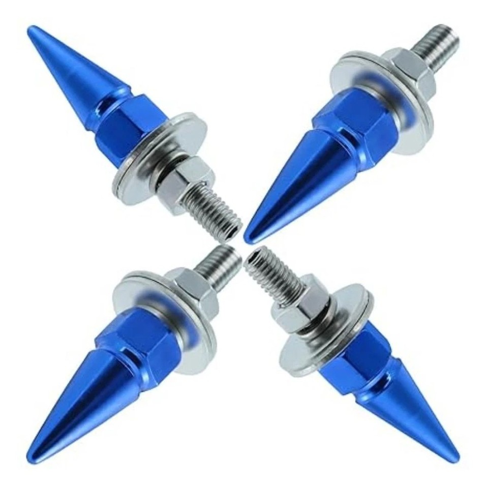 4Pcs Spike Bullet Aluminum License Plate Frame Tag Bolts Screws ...