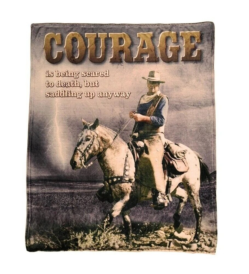 New John Wayne Courage Plush Gift Throw Blanket Movie Cowboy Quote ...